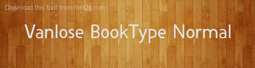 Vanlose BookType Normal font details - Font2s.com